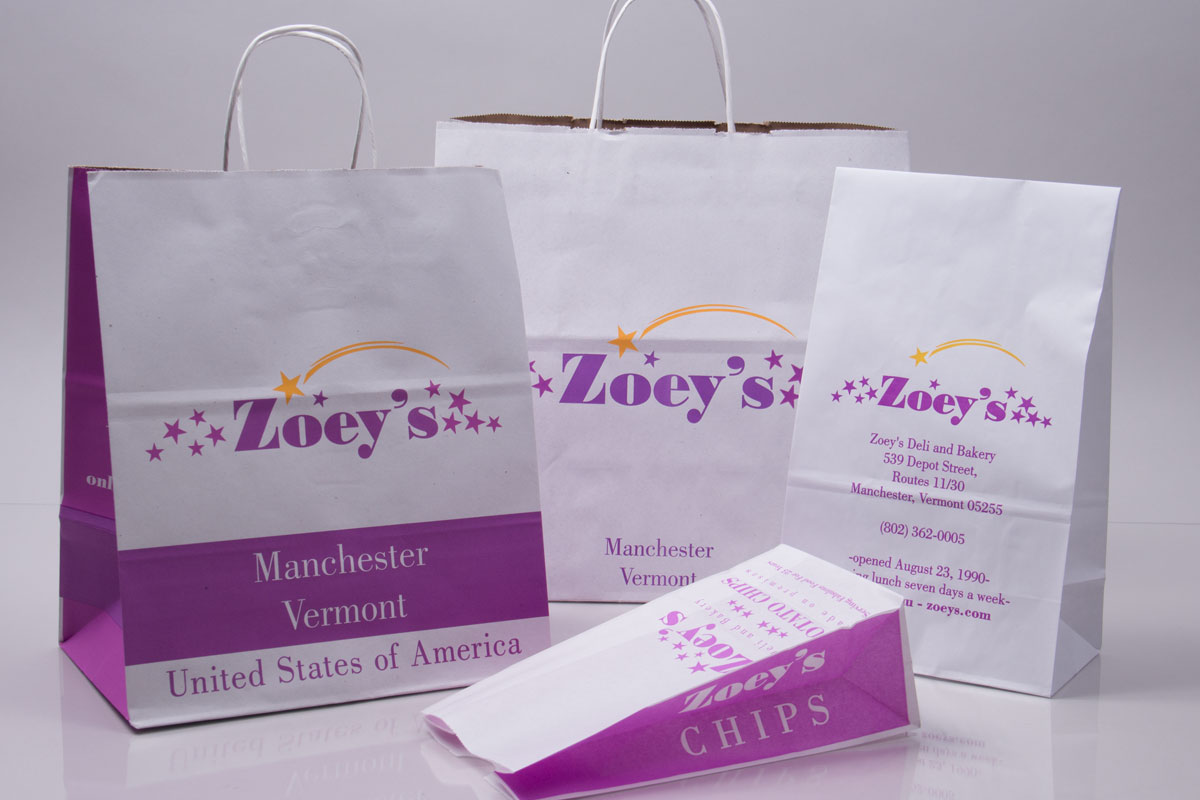 Custom Printed Paper SOS Bags, Takeout & Grocery Bags
